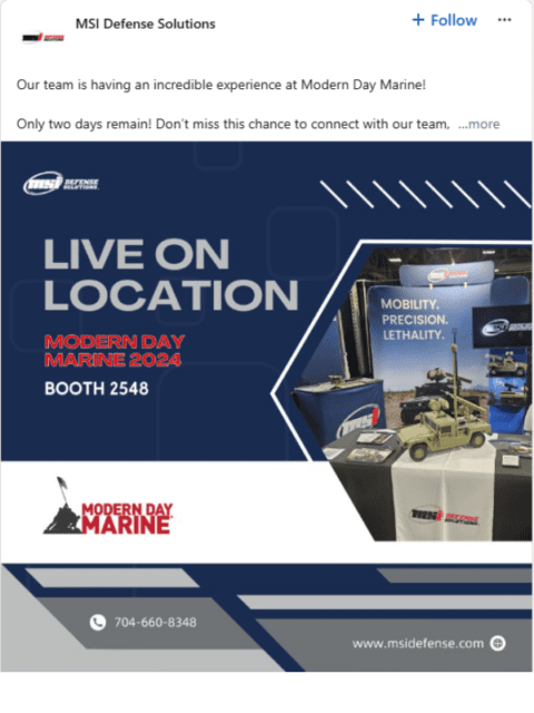 Exhibitor Social Media References - Marine Military Expos